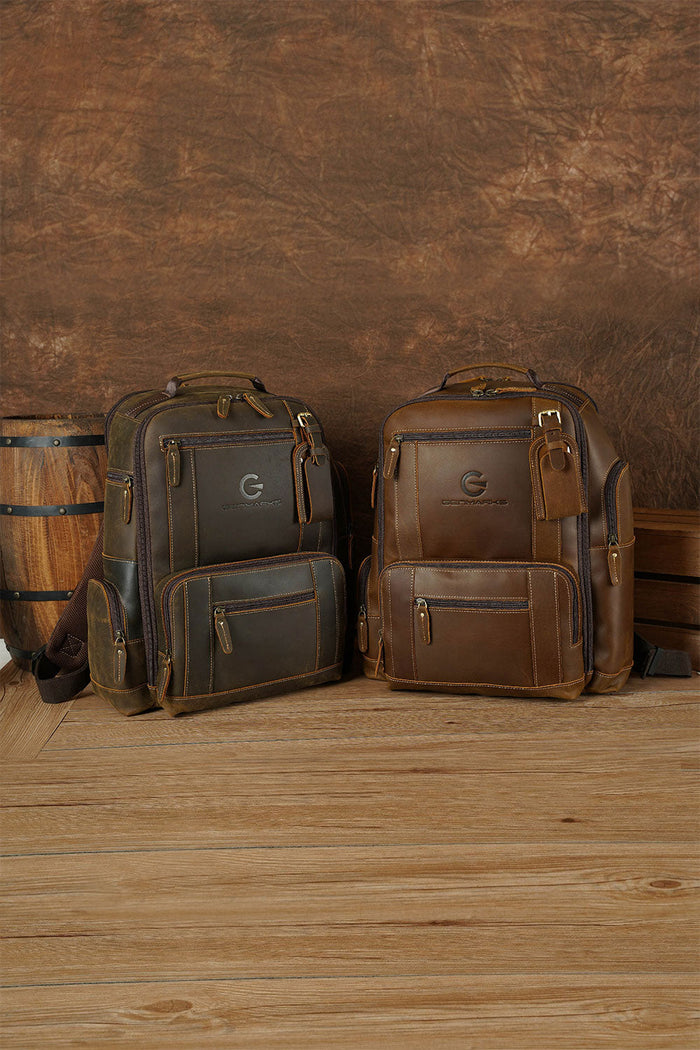 Zeta Leather Genuine luggage stylish vintage durable Zeta Backpack GENMARKS